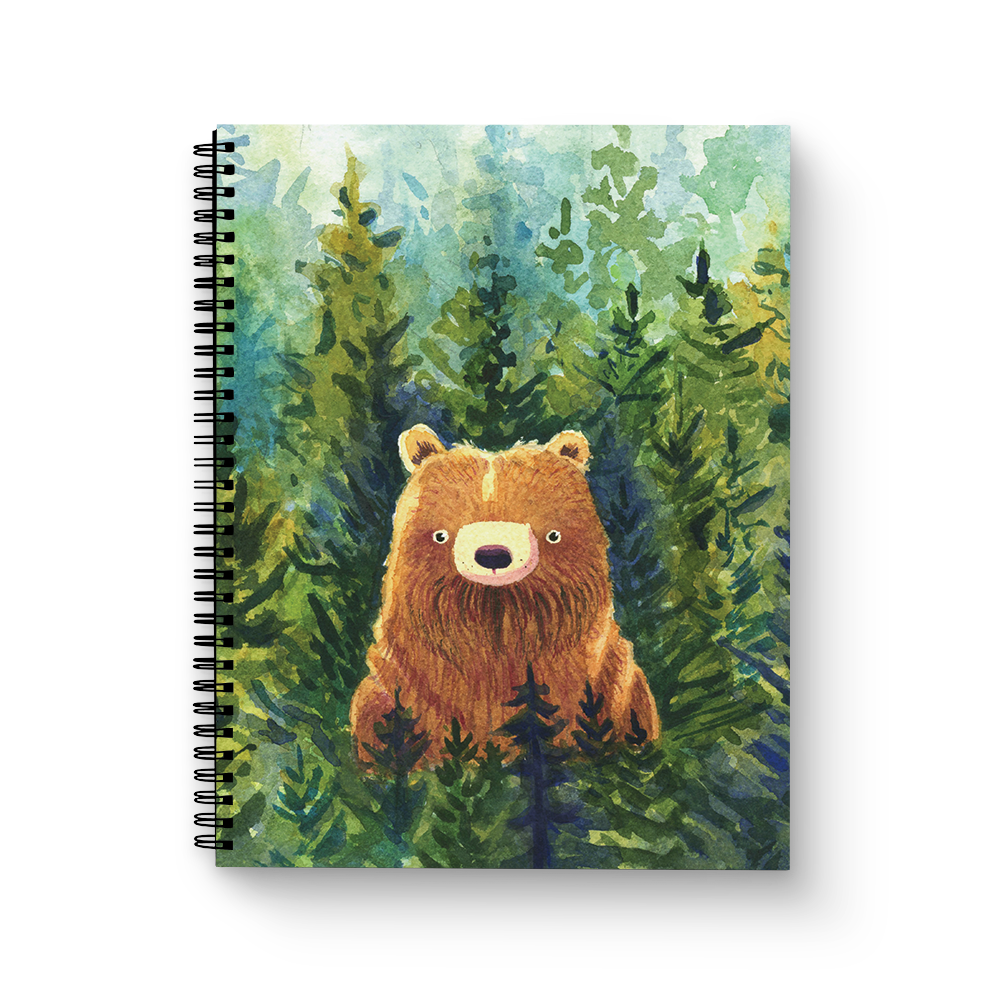 Brown Bear Medium Wire-O Spiral Notebook | Denik
